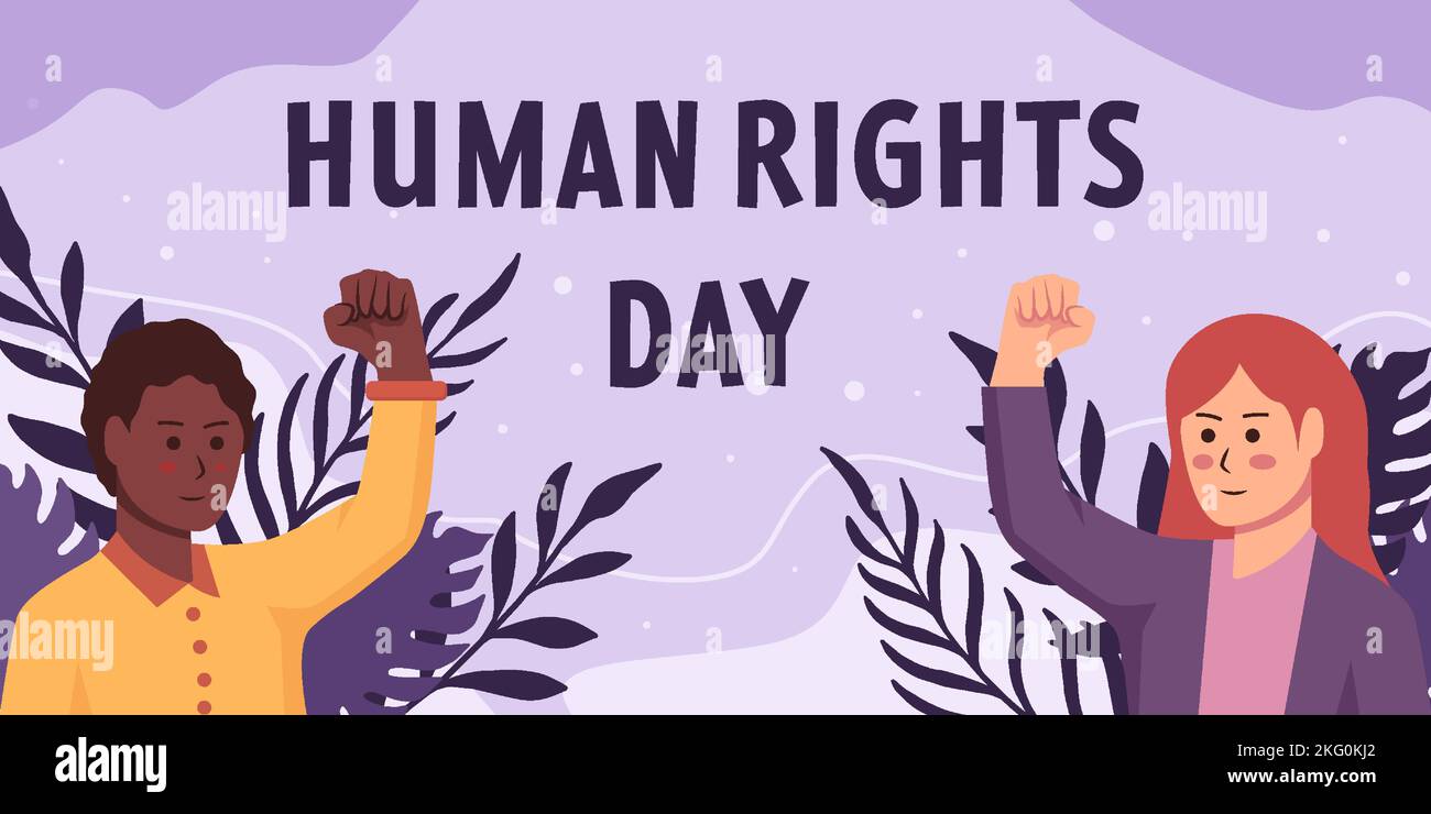 flat design human rights day horizontal banner illustration Stock ...