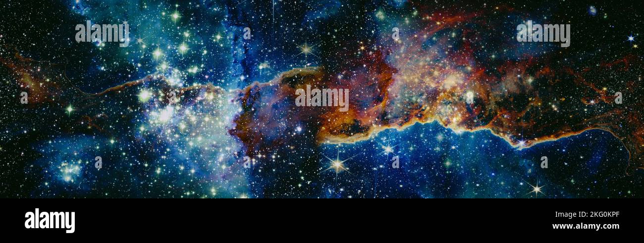 Panorama view universe space , galaxy with stars on a night sky ...