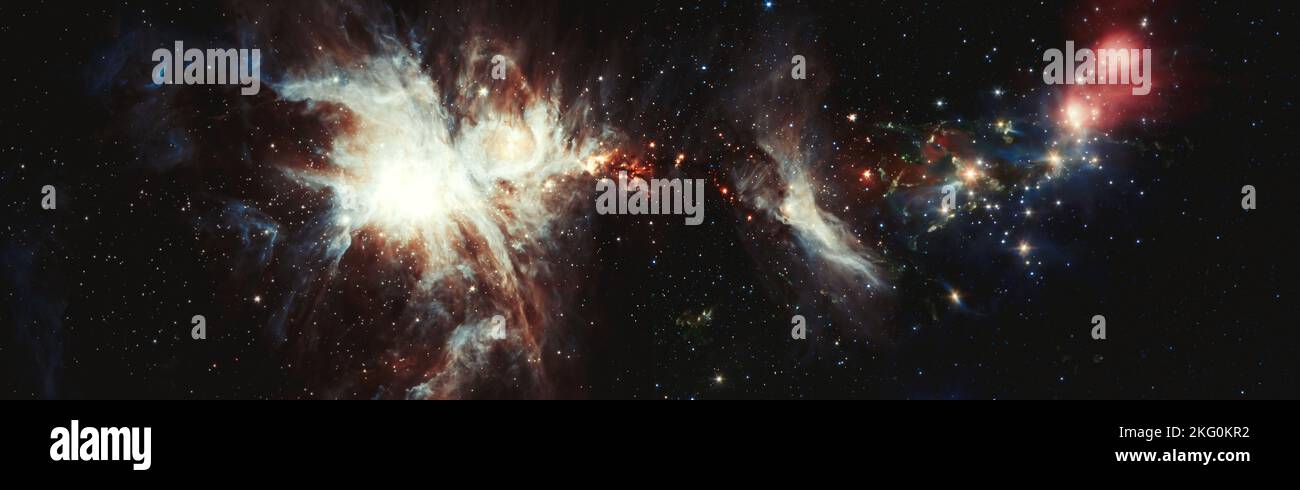 Panorama view universe space , galaxy with stars on a night sky ...