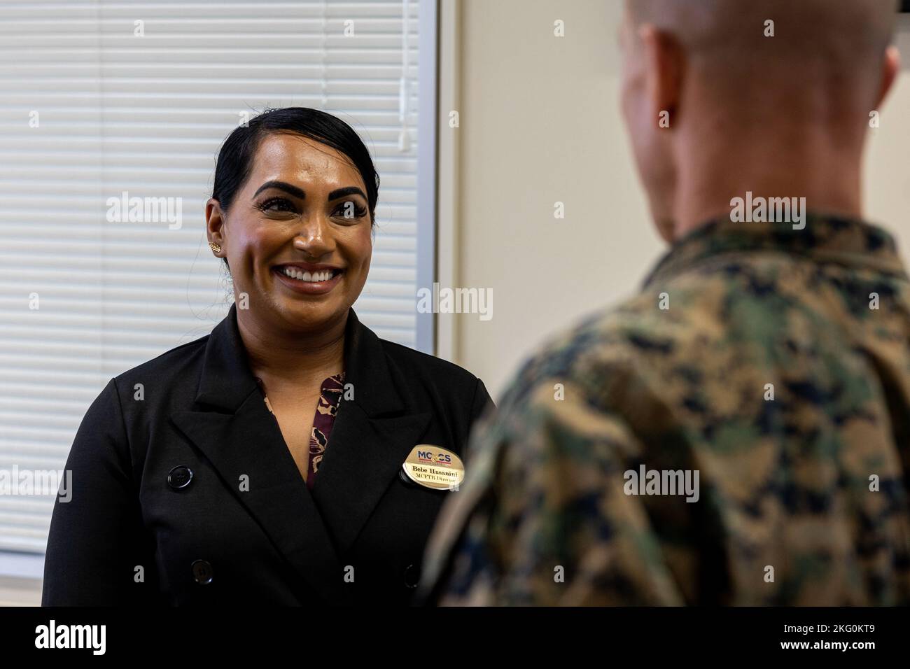 Bebe Husanini, left, the director of the Marine Corps Family Team ...