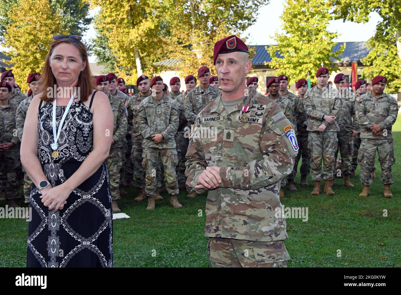 U.S. Army Command Sgt. Maj. Chad B. Harness, outgoing Command Sgt. Maj ...