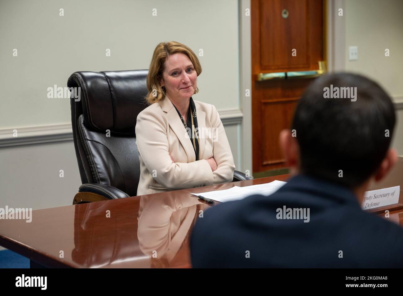 Deputy Secretary of Defense Kathleen Hicks meets with Yale Fellows, the ...