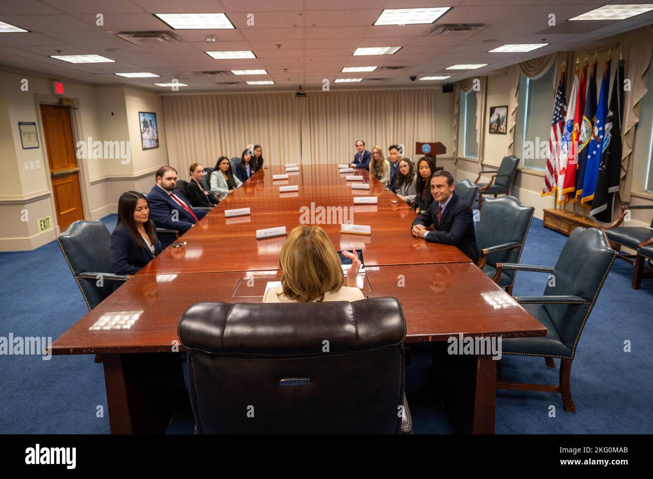 Deputy Secretary of Defense Kathleen Hicks meets with Yale Fellows, the ...
