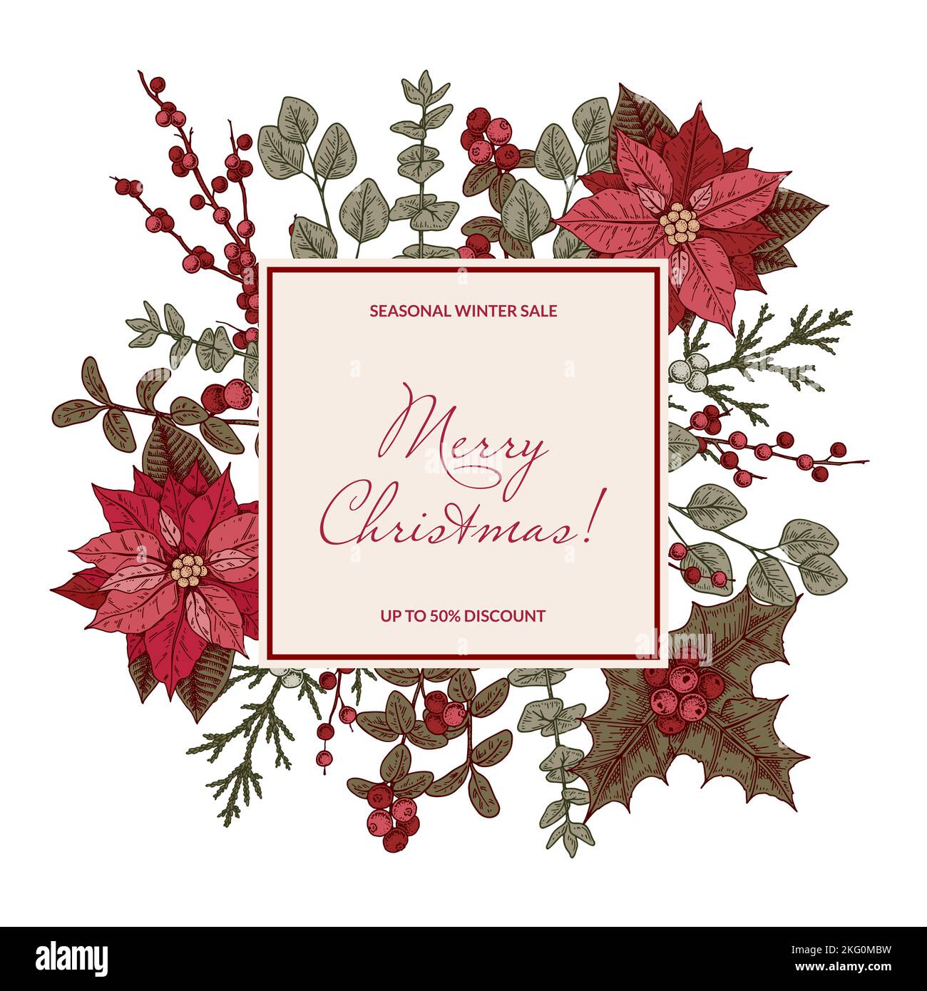 Victorian christmas frame border hi-res stock photography and images ...