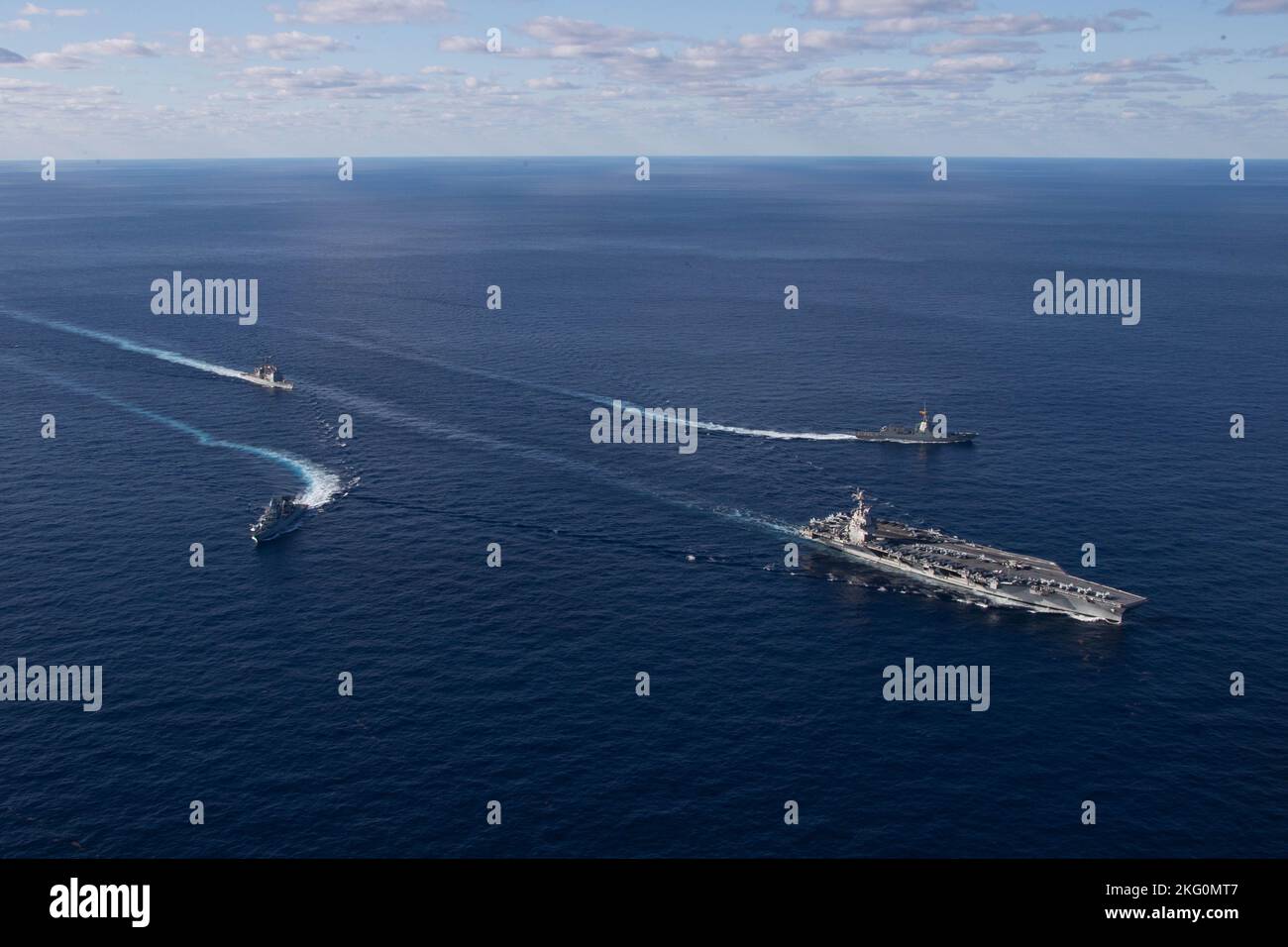 The first-in-class aircraft carrier USS Gerald R. Ford (CVN 78) steams ...
