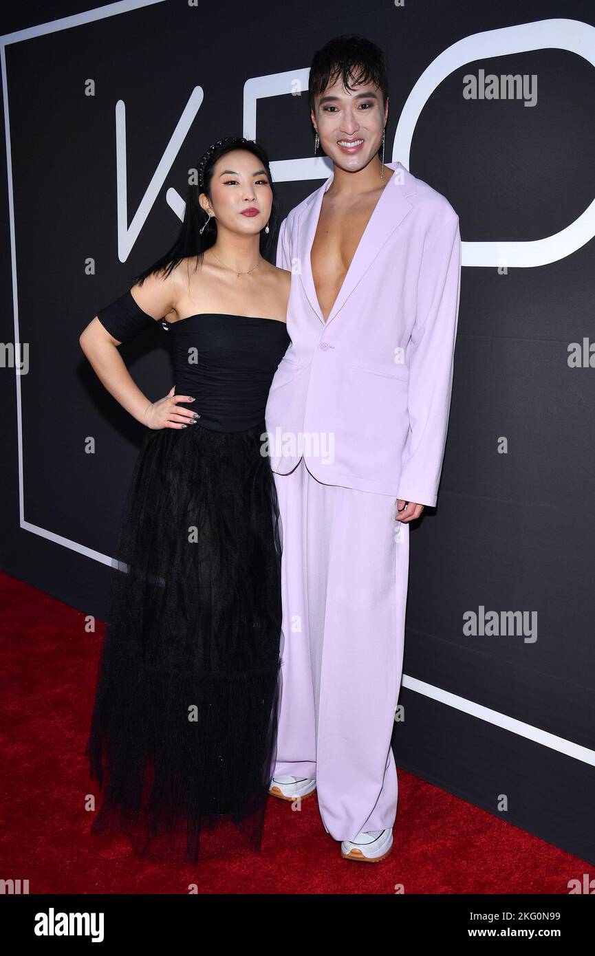 (L-R) Sarah Hahm and John Yi attend ‘KPOP’ Opening night at Circle in ...