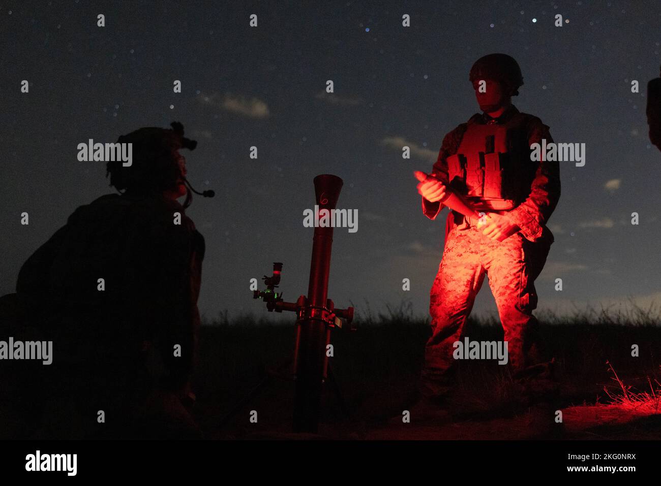 U.S. Marine mortarman with Kilo Company, 3rd Battalion, 1st Marine ...