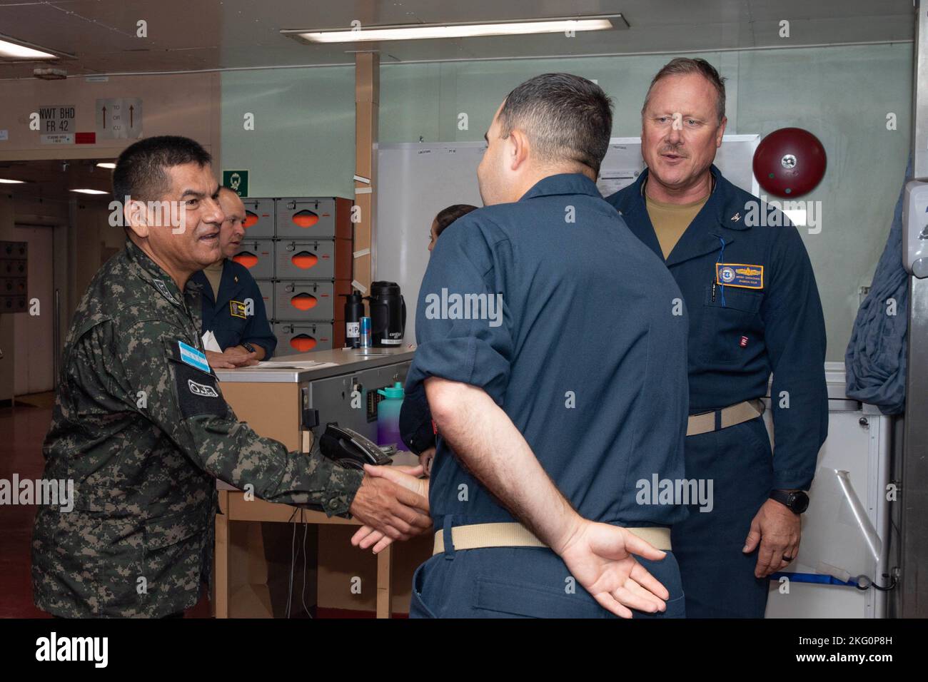 Honduran navy Capt. Juan De Jesus, deputy commodore, Amphibious ...