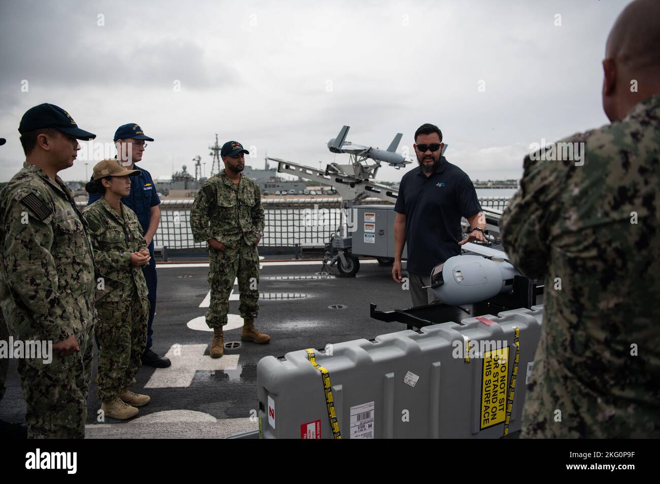 Angel Morice, a ScanEagle unmanned aircraft system (UAS) expert aboard ...