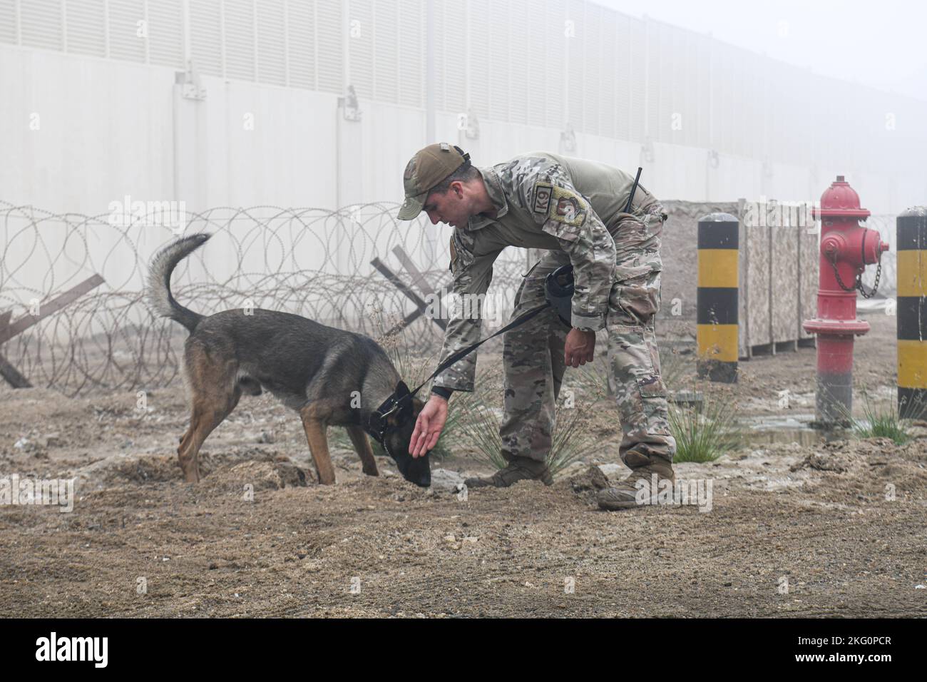 Staff Sgt. Edward Lopez, a military working dog handler assigned to the ...
