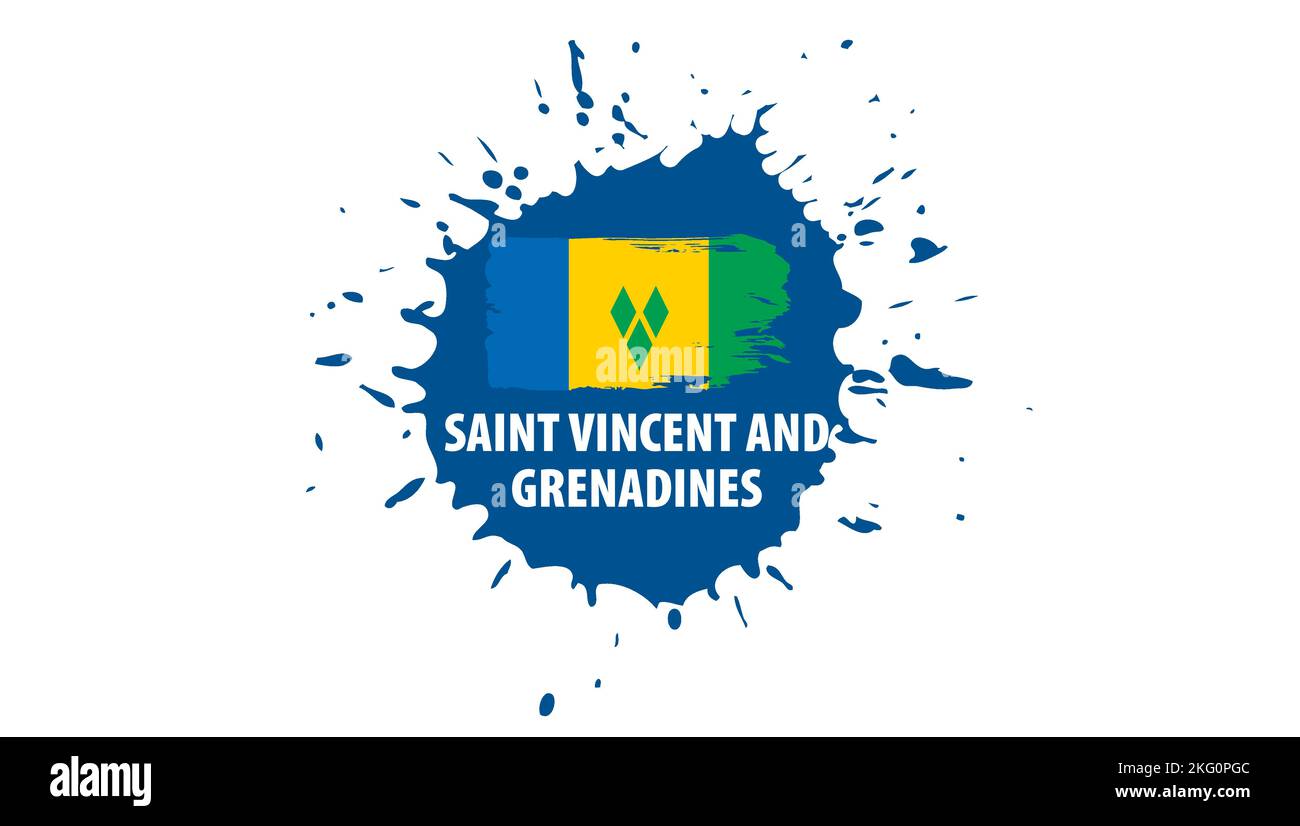 Saint Vincent and the Grenadines flag, vector illustration on a white ...