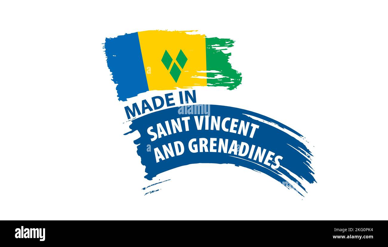 Saint Vincent and the Grenadines flag, vector illustration on a white ...