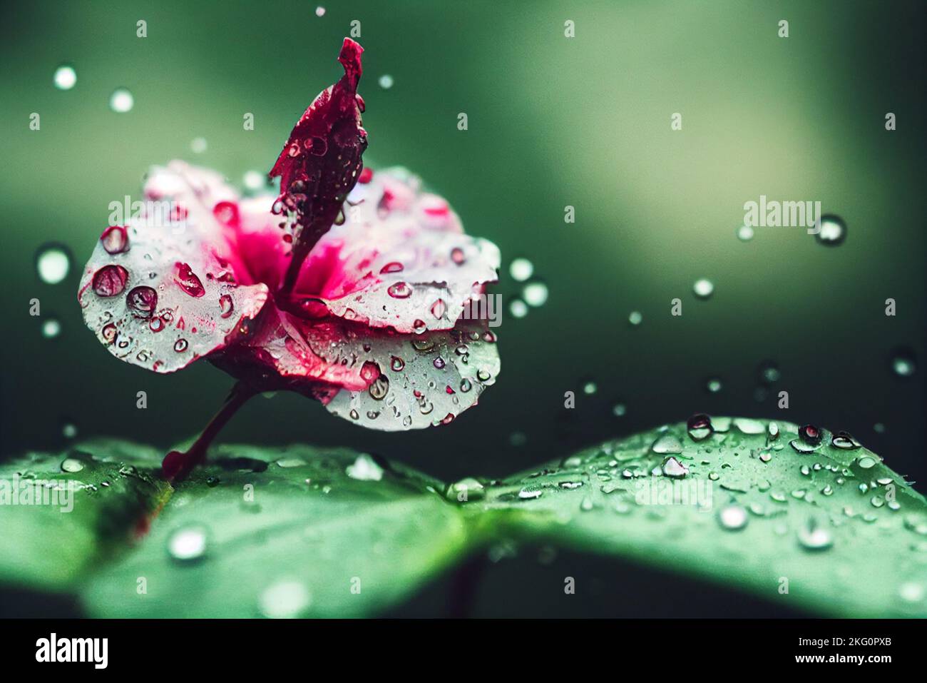 Raindrops Falling On Flowers Wallpaper
