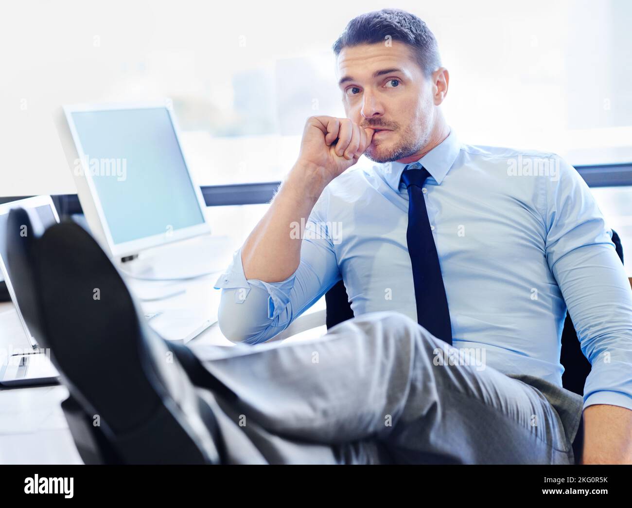 Performance reviews make him REALLY nervous. a nervous-looking ...