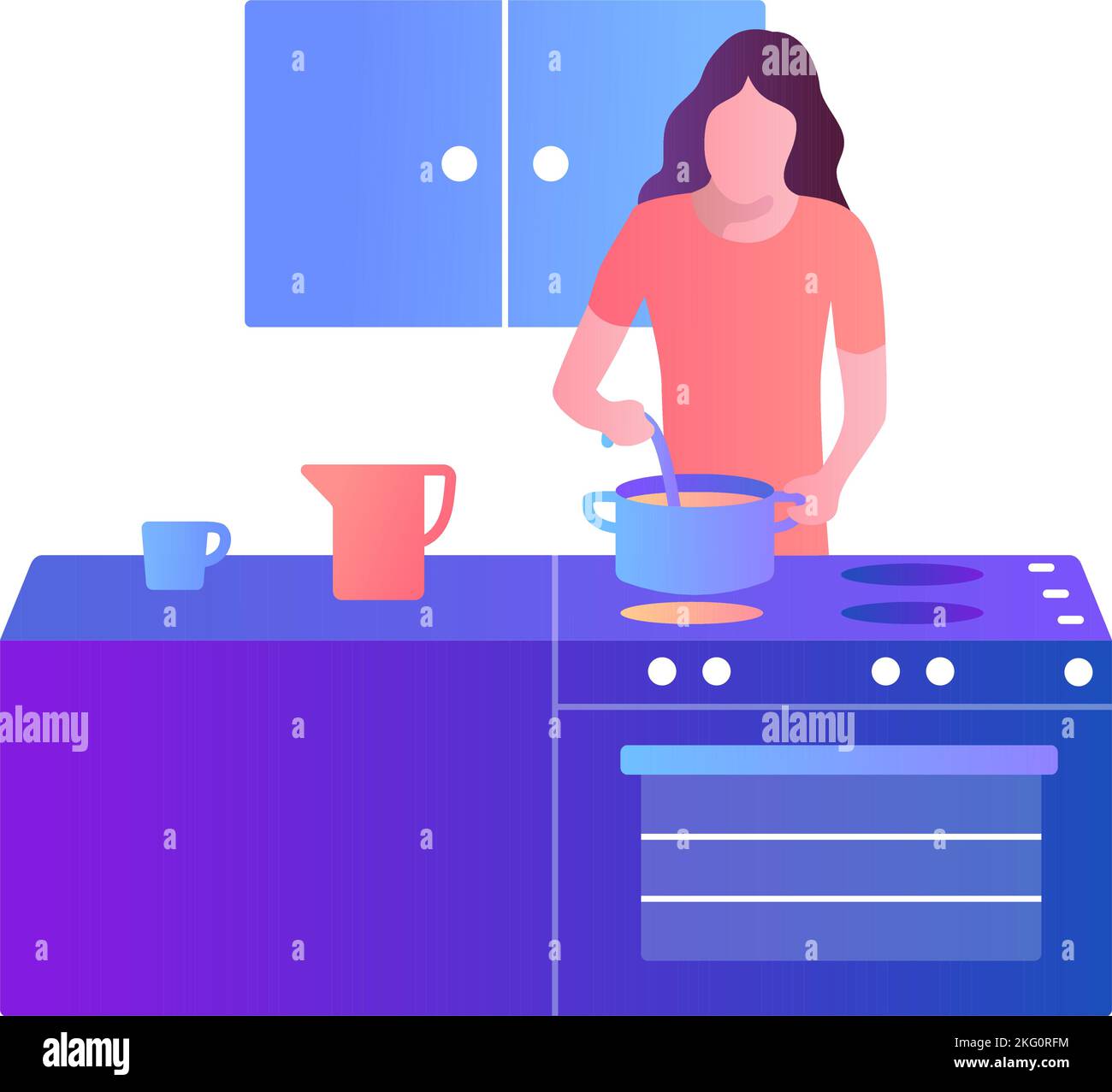 Mother cooking food on Cut Out Stock Images & Pictures - Alamy