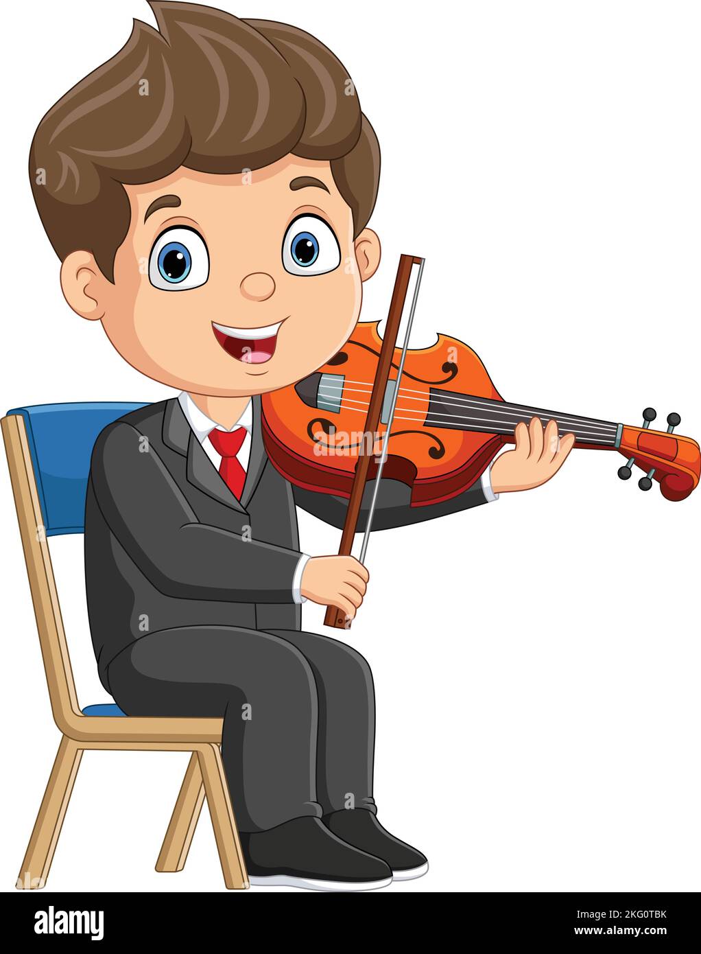 Cartoon little boy playing a violin Stock Vector Image & Art - Alamy