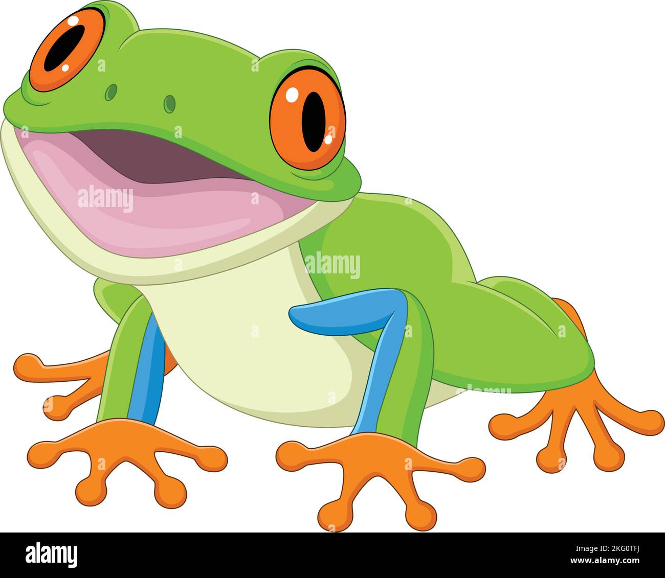 Cartoon happy frog on white background Stock Vector Image & Art - Alamy