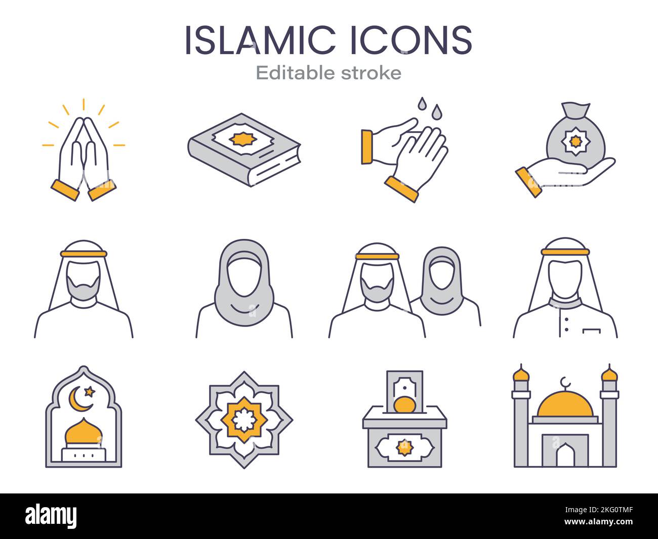 Arabic icons, such as islam, ramadhan, people, muslim, eid and more ...