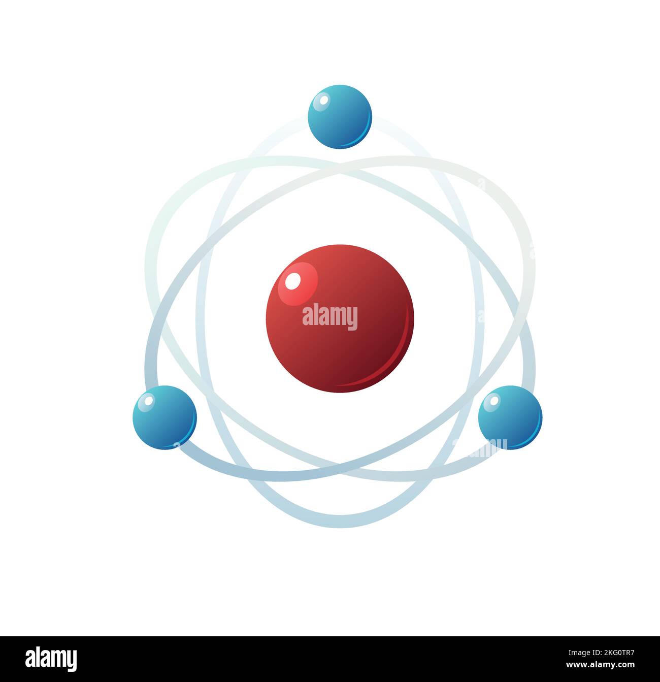 Molecule model with atom and electrons. Study and production of mineral ...