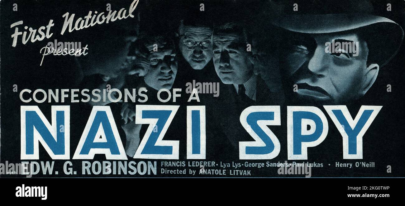 EDWARD G. ROBINSON in CONFESSIONS OF A NAZI SPY 1939 director ANATOLE ...