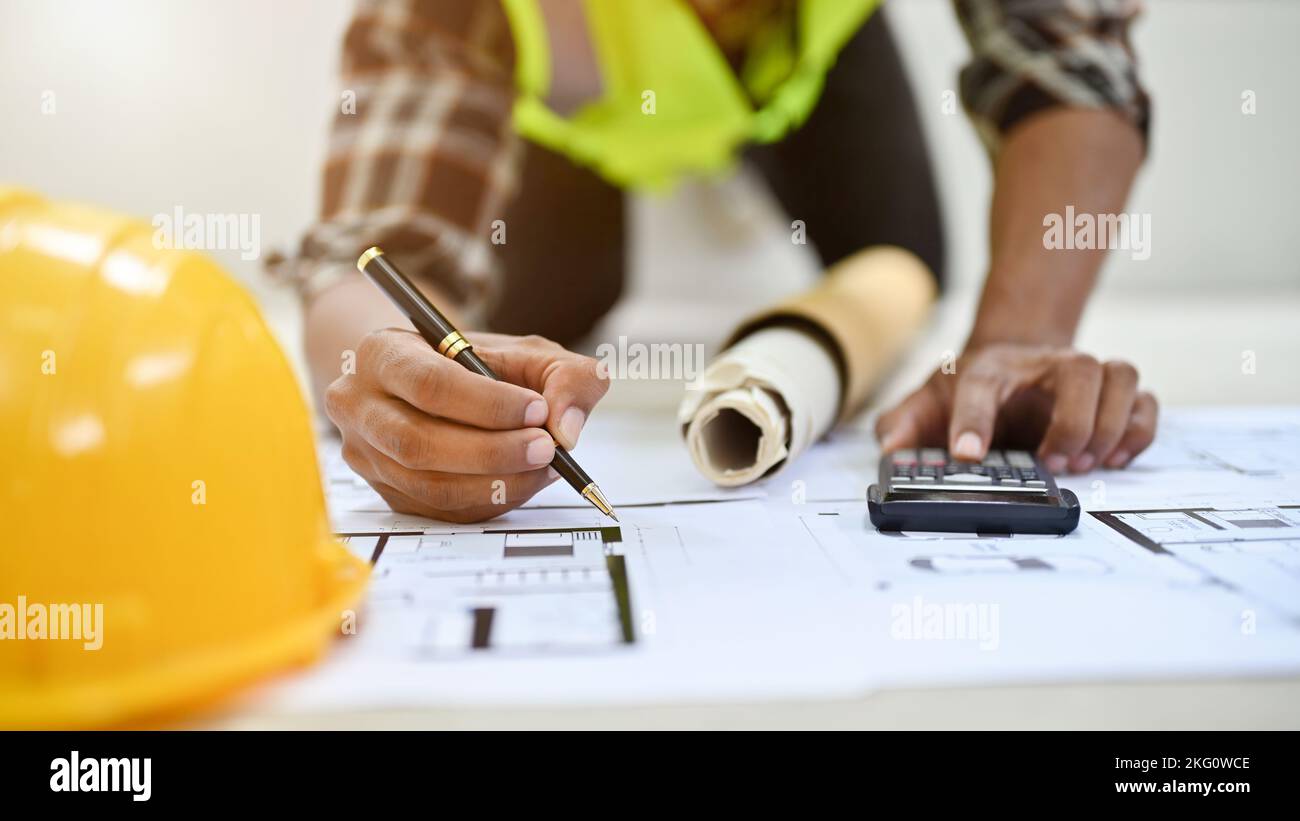 cropped image, Professional Asian male engineer or construction ...