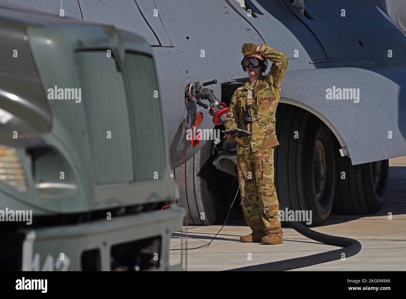 U.S. Air Force Senior Airman Wyatt Thompson, loadmaster with the 7th ...