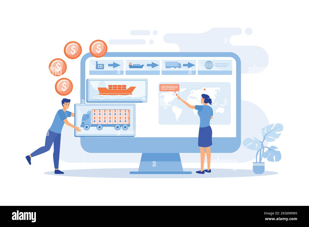 Logistics industry and freight profit analyzing. Supply chain analytics ...