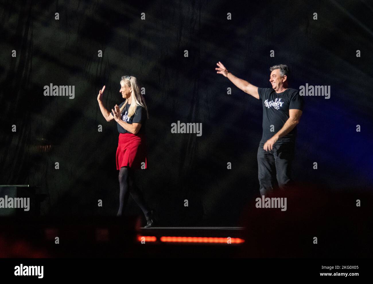 ZipZap circus founders Brent van Rensburg and Laurence Esteve on stage ...