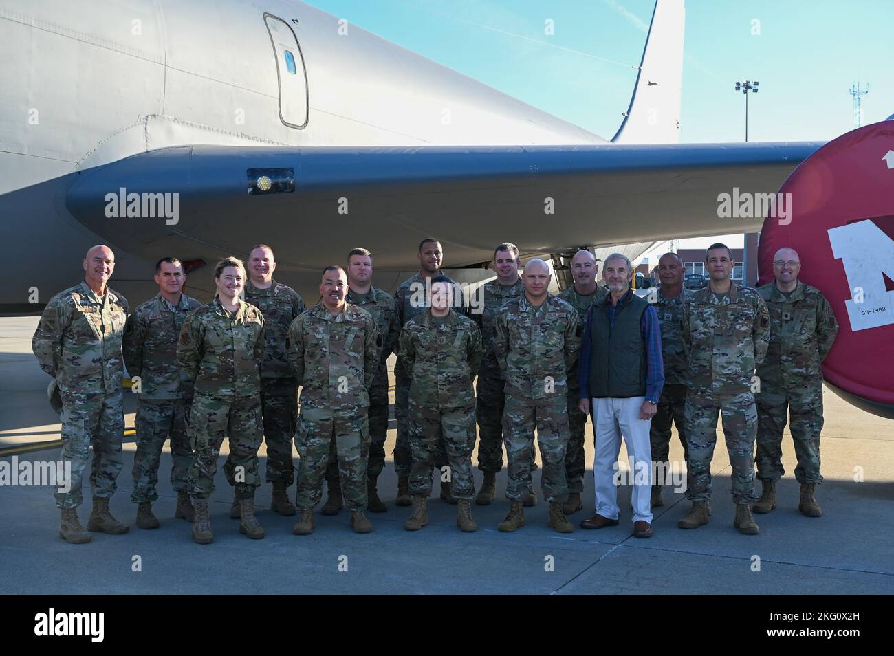 Production Assessment Team subject matter experts pose by a KC-135R ...