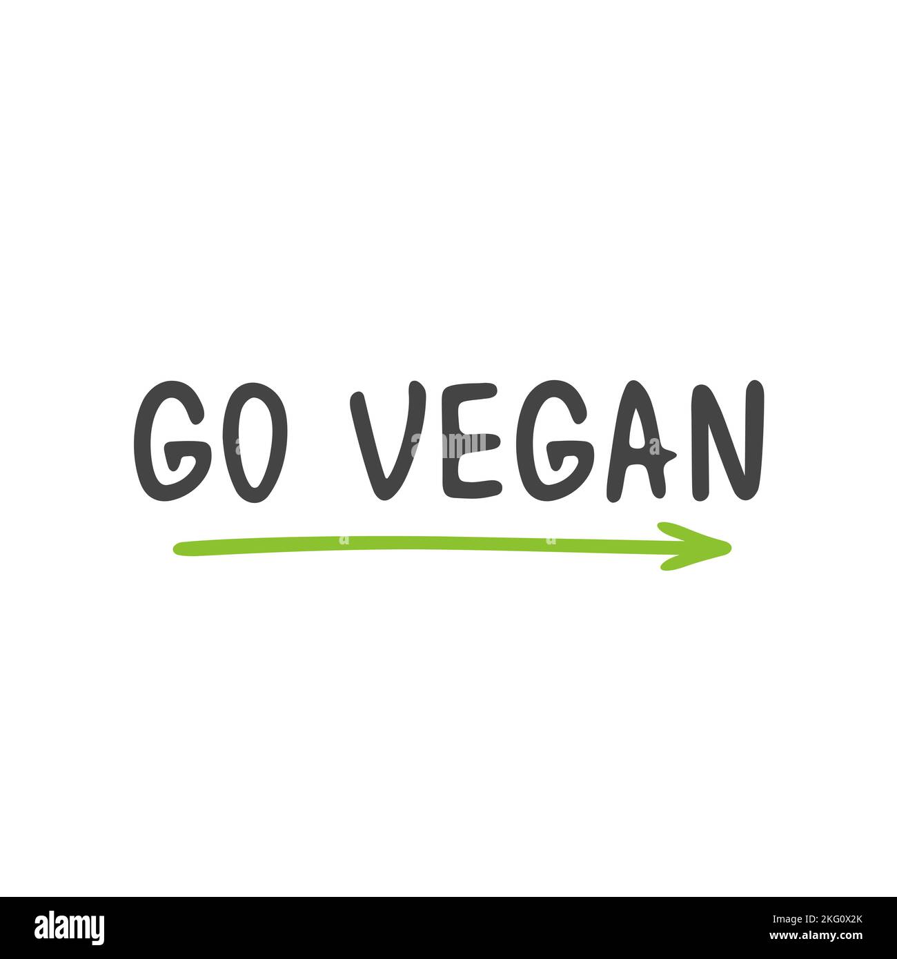 Vector Stock Illustration. Handwritten Lettering of Go Vegan. Template ...