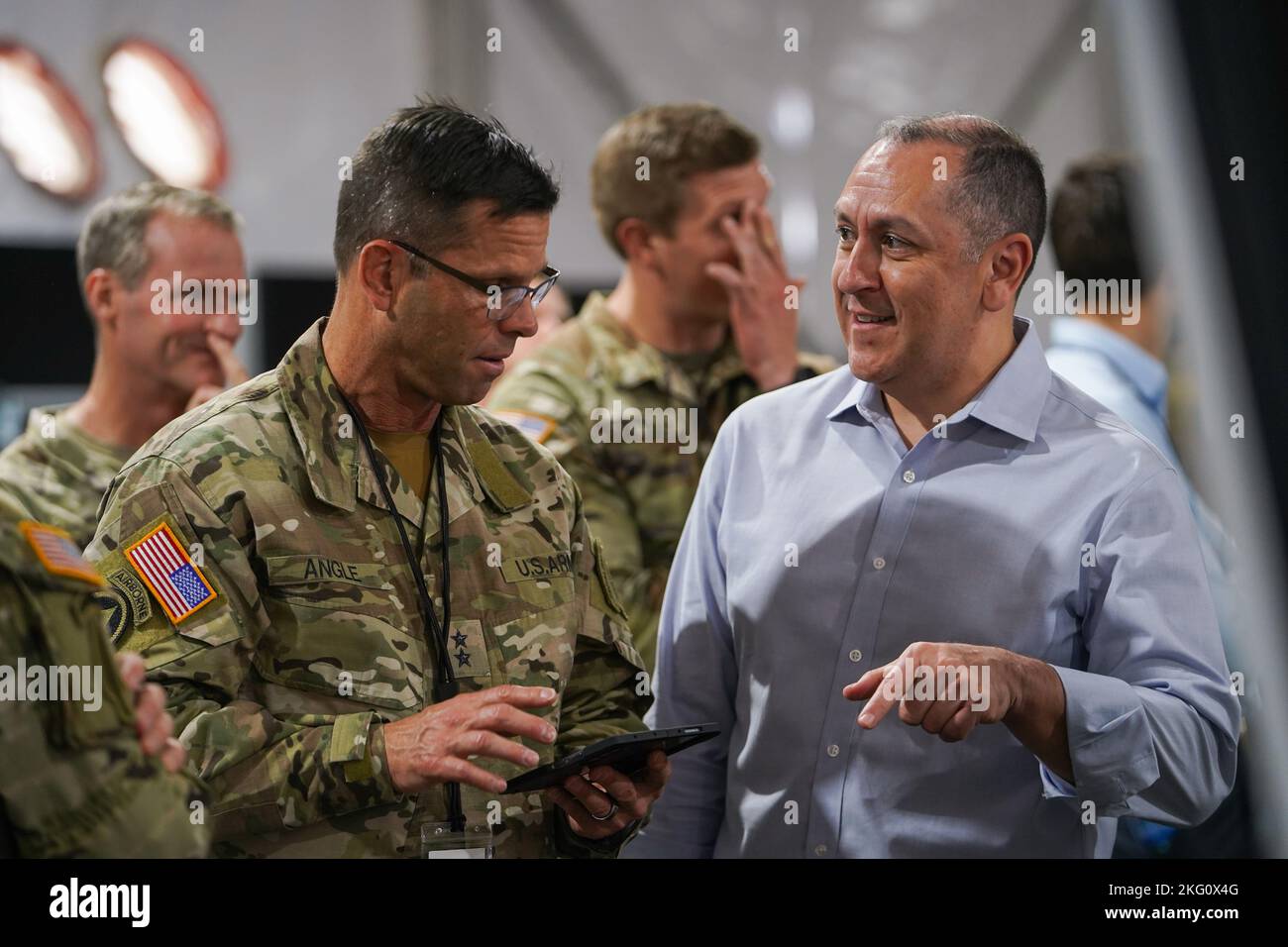 The Under Secretary of the Army Hon. Gabe Camarillo speaks with Maj ...