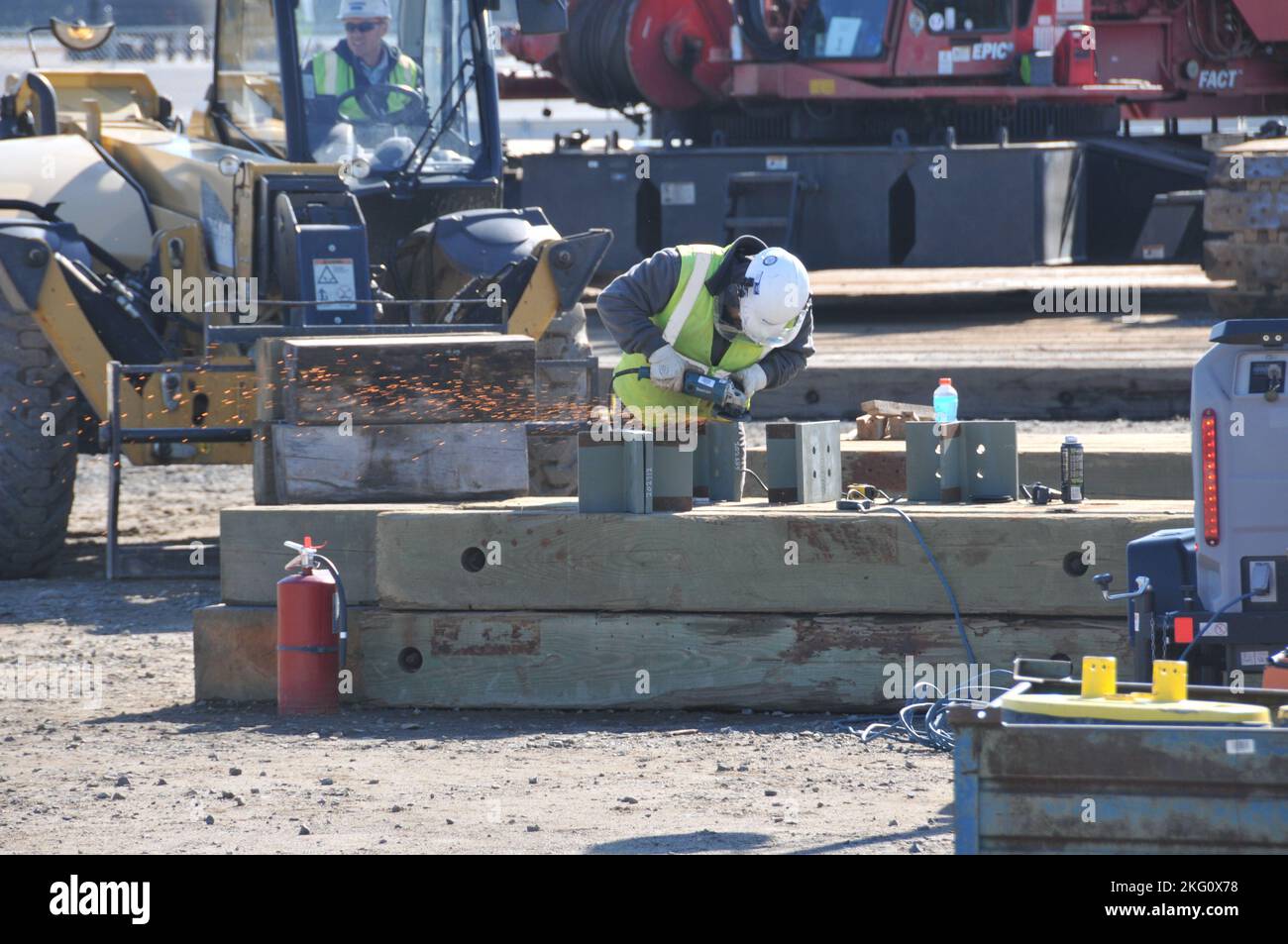 Walk around of the construction site for the new Westover Riso Hangar ...