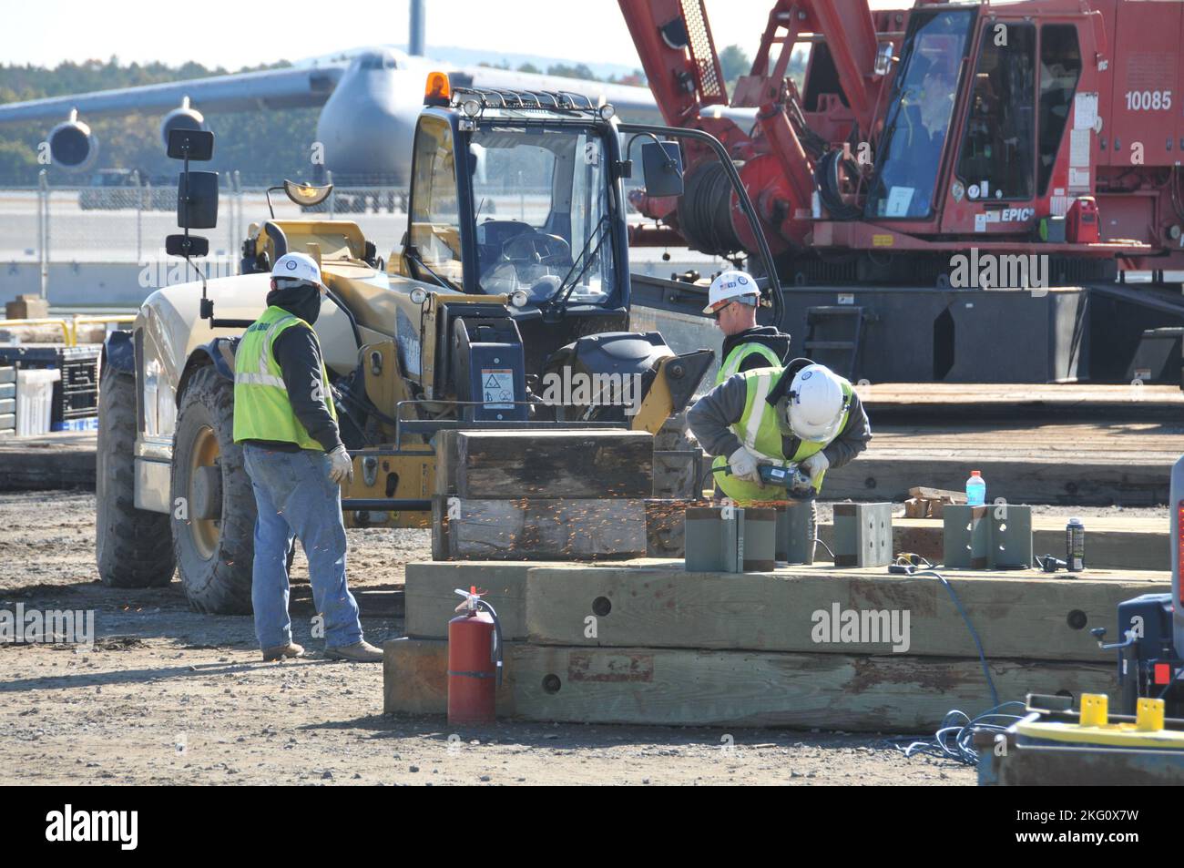 Walk around of the construction site for the new Westover Riso Hangar ...