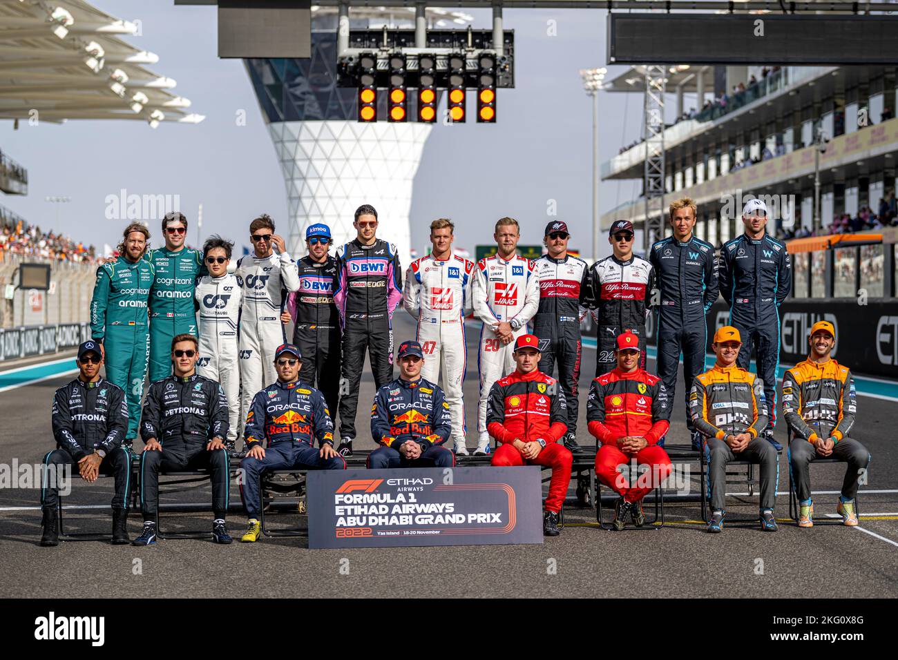 Abu Dhabi, United Arab Emirates, 21st Nov 2022, Max Verstappen, Lewis ...