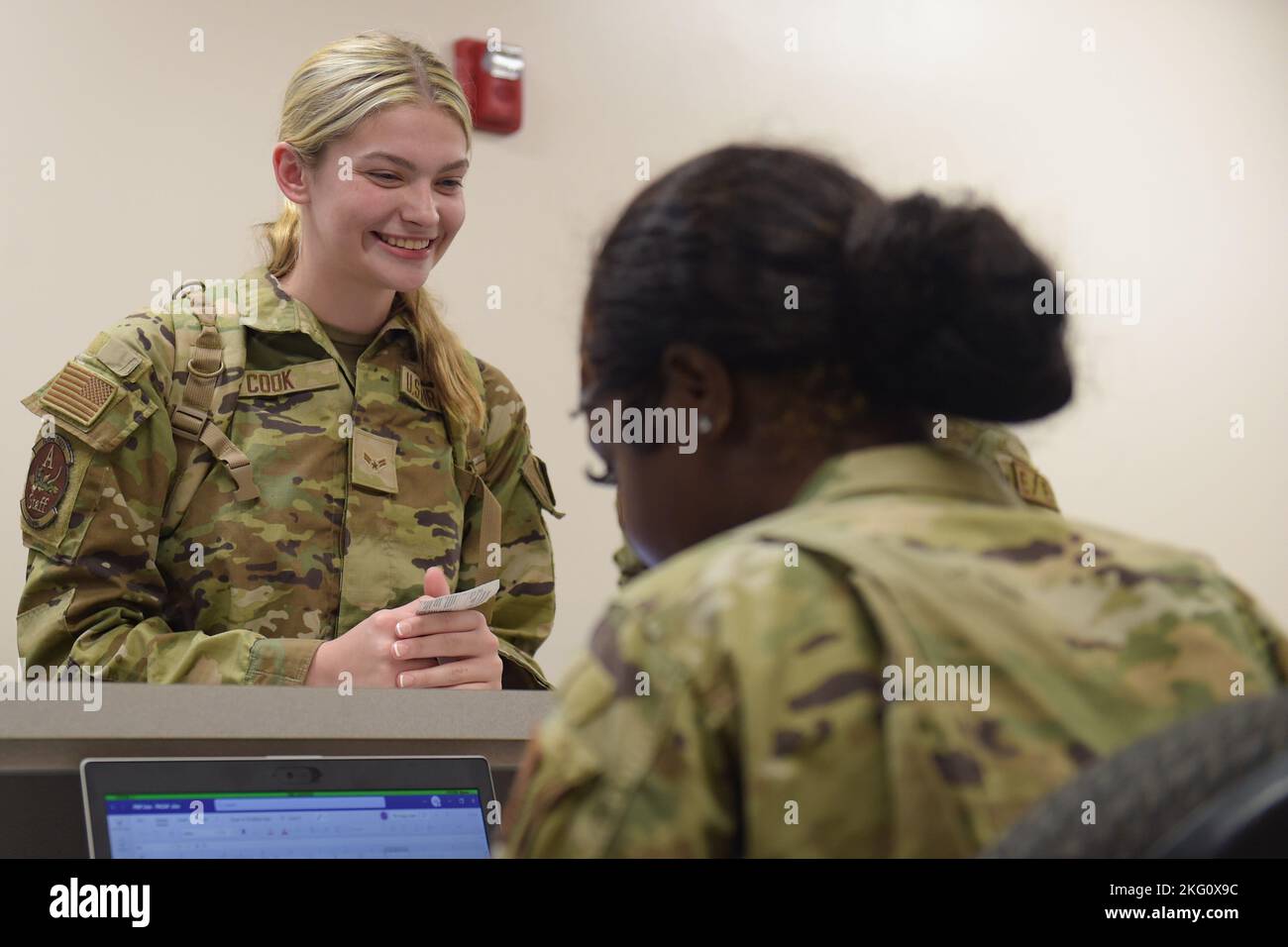 U.S. Air Force Airman 1st Class Starr Cook, 23rd Wing command post ...