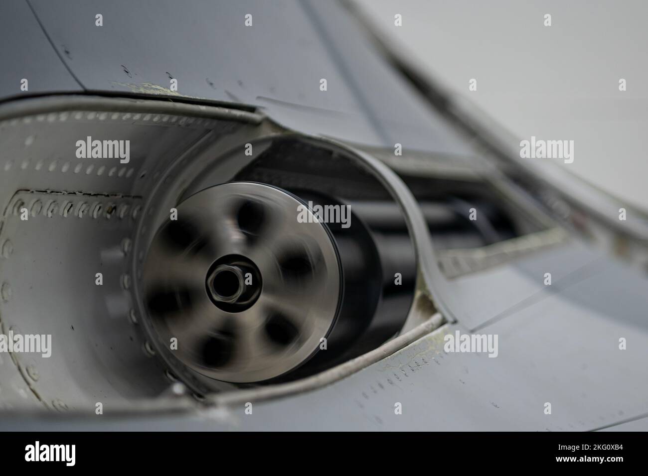 An F-16 Fighting Falcon gun is rotating during the Edgren Middle-High ...