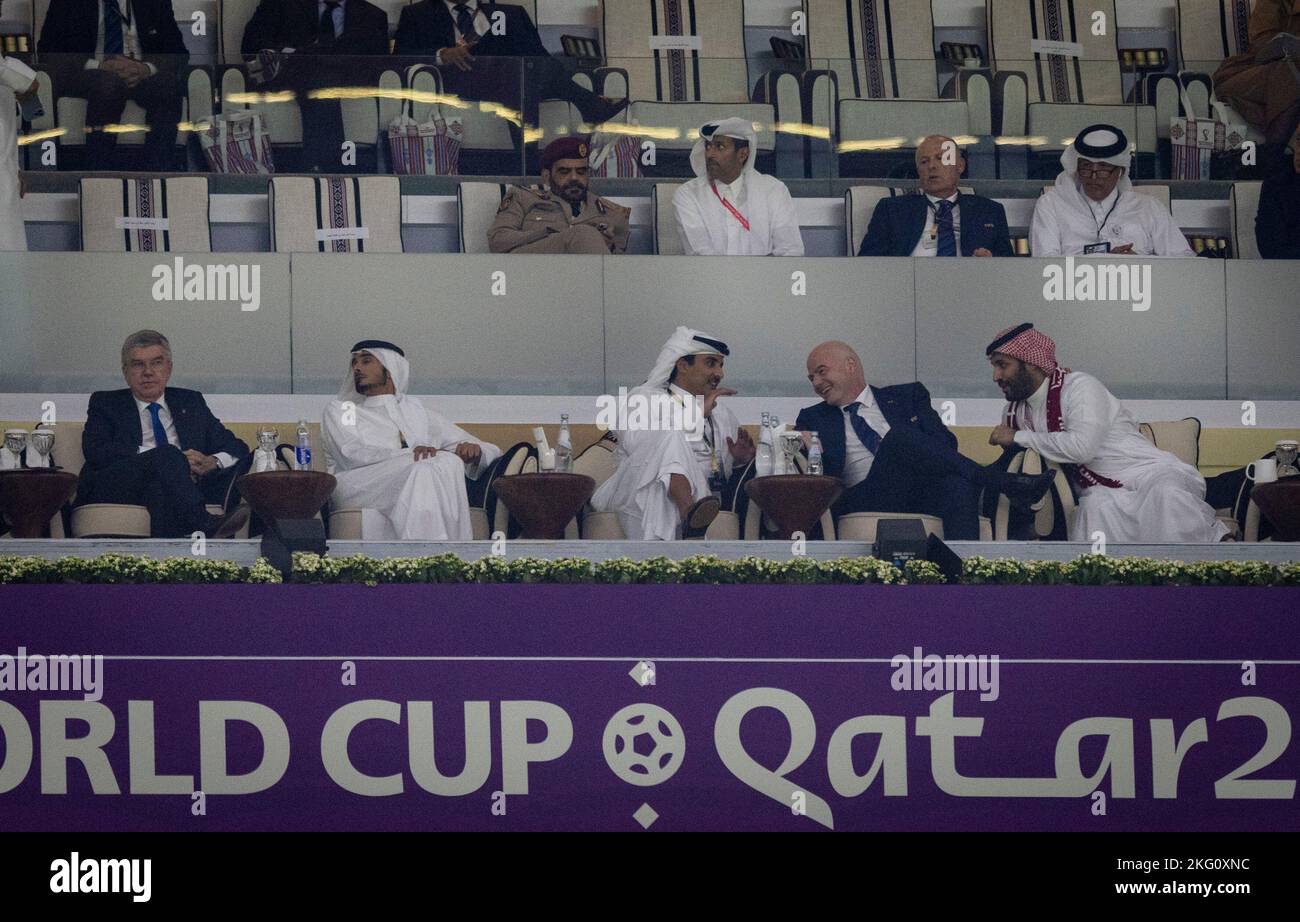 Doha, Qatar. 20th Nov, 2022. or 20.11.2022 IOS President Thomas Bach (L ...