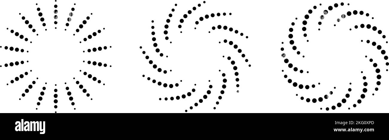 Dot radial circle lines. Circular radiating speed geometric lines. Sun ...