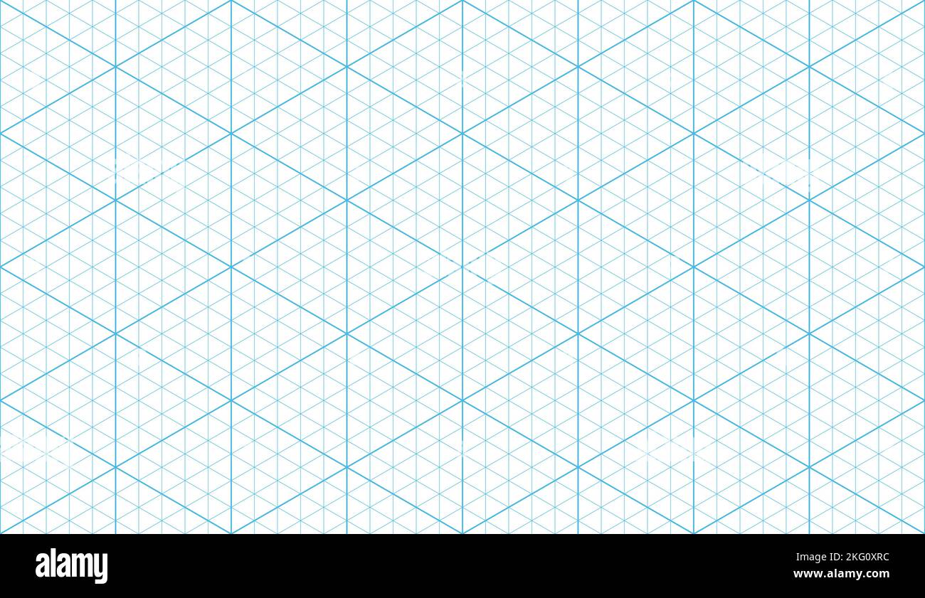 Isometric Grid Seamless Pattern Outline Isometric Graph Template Background Hexagon And