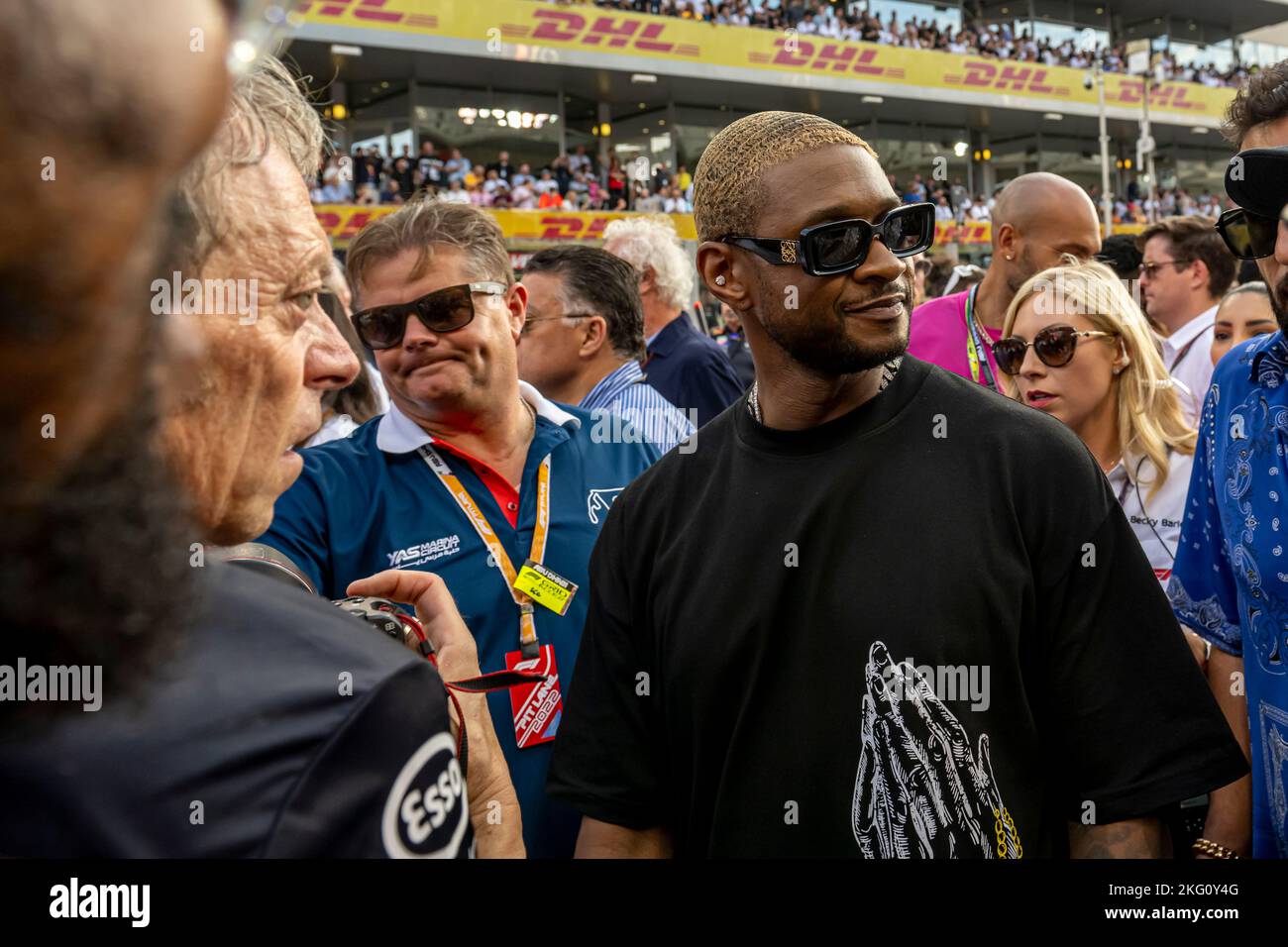 Abu Dhabi, United Arab Emirates, 21st Nov 2022, Usher attending race ...