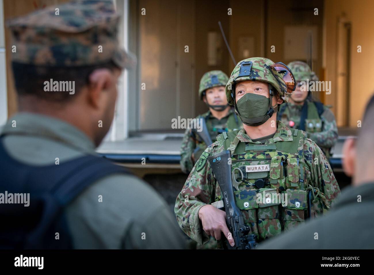 U.S. Marines with the Marine Corps Air Station (MCAS) Iwakuni Provost ...
