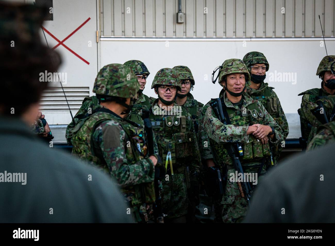 U.S. Marines with the Marine Corps Air Station (MCAS) Iwakuni Provost ...