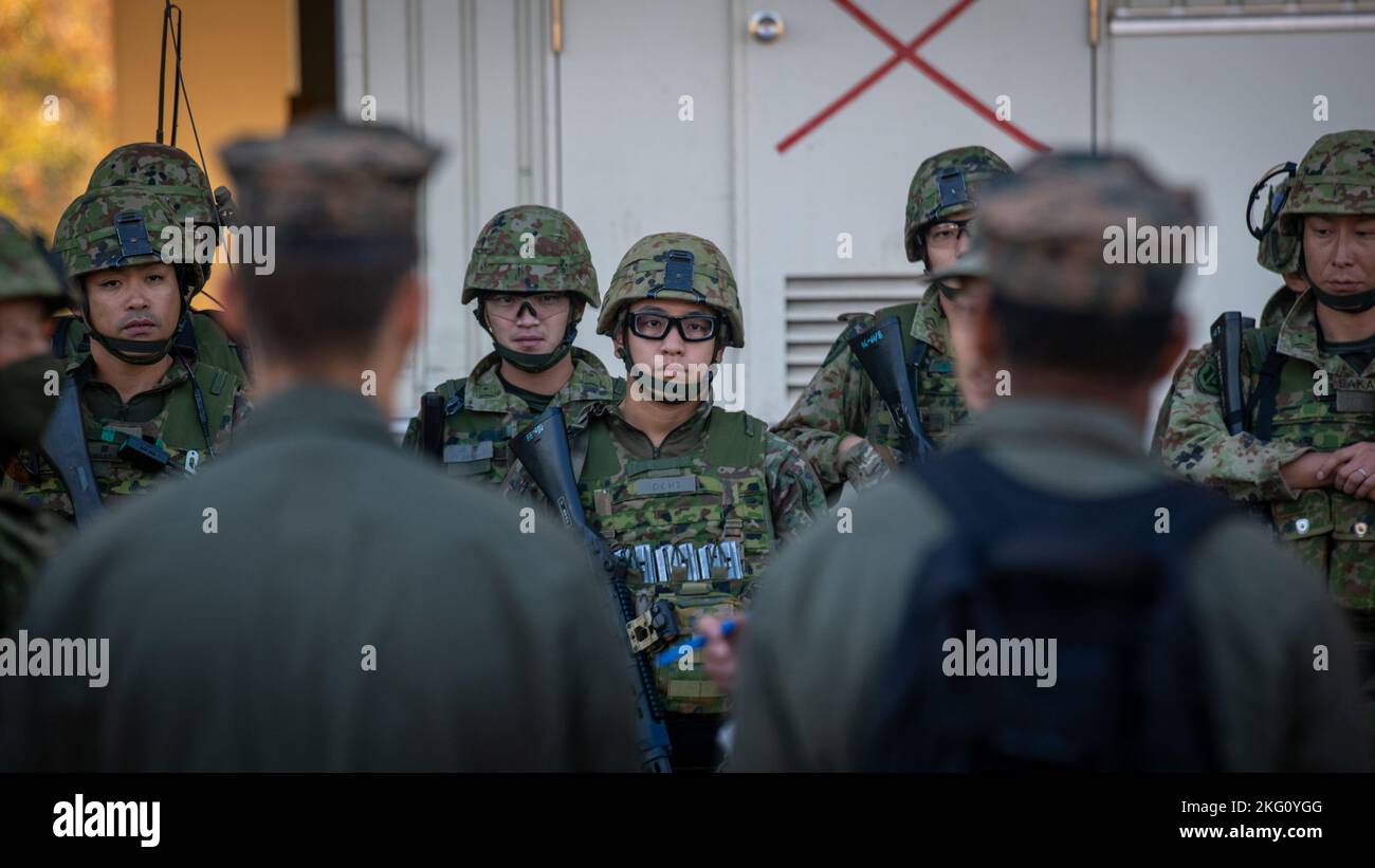 U.S. Marines with the Marine Corps Air Station (MCAS) Iwakuni Provost ...