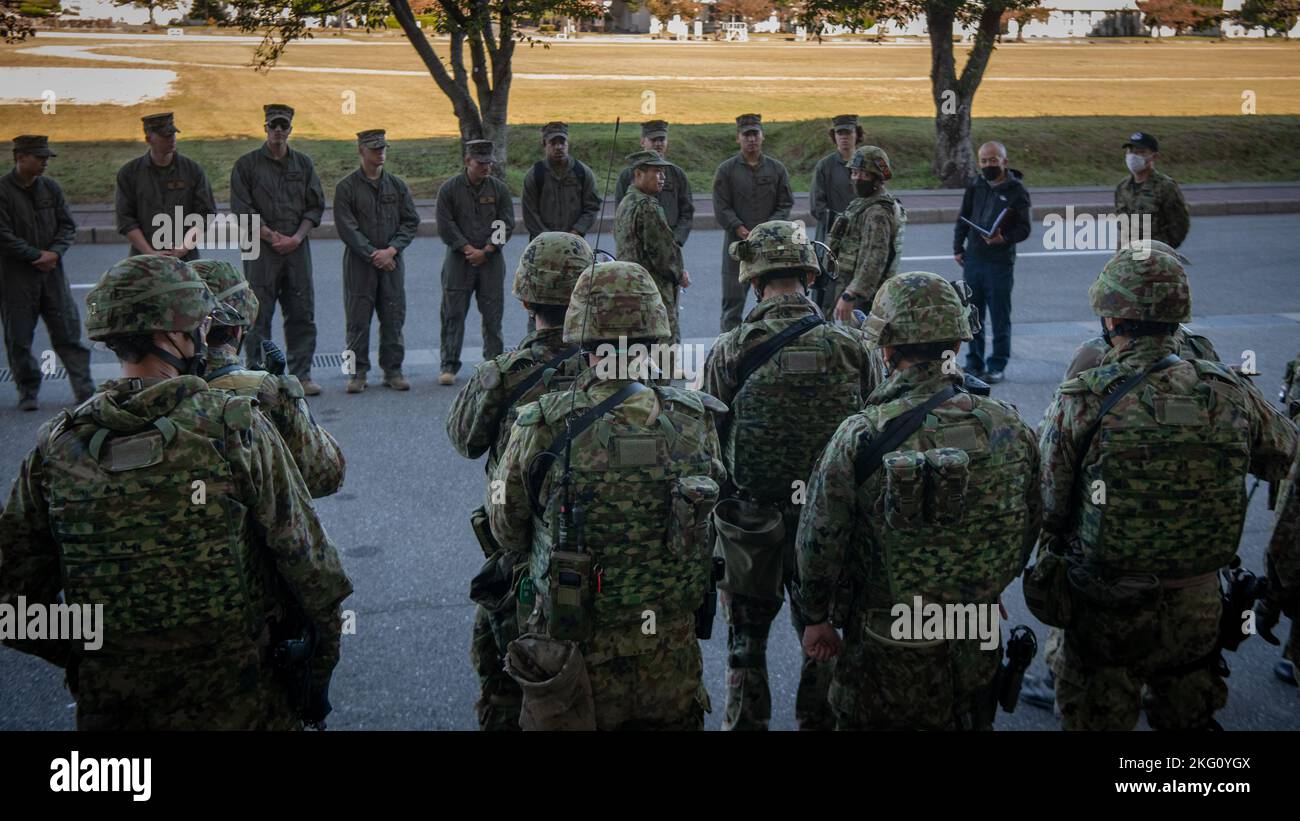 U.S. Marines with the Marine Corps Air Station (MCAS) Iwakuni Provost ...