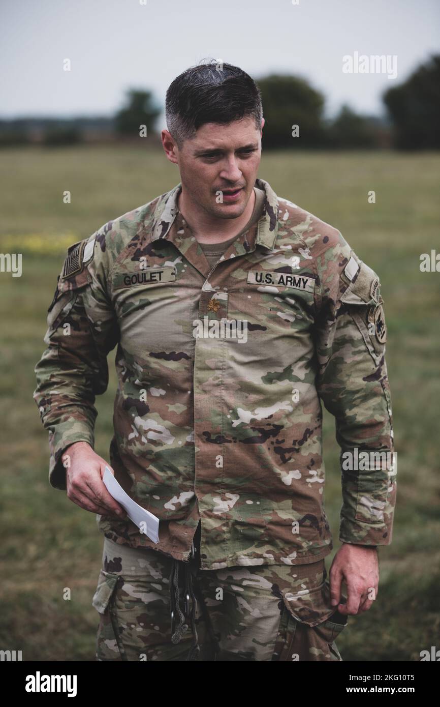 U.S. Army Maj. Ryan Goulet, assigned to U.S. Army Southern European ...