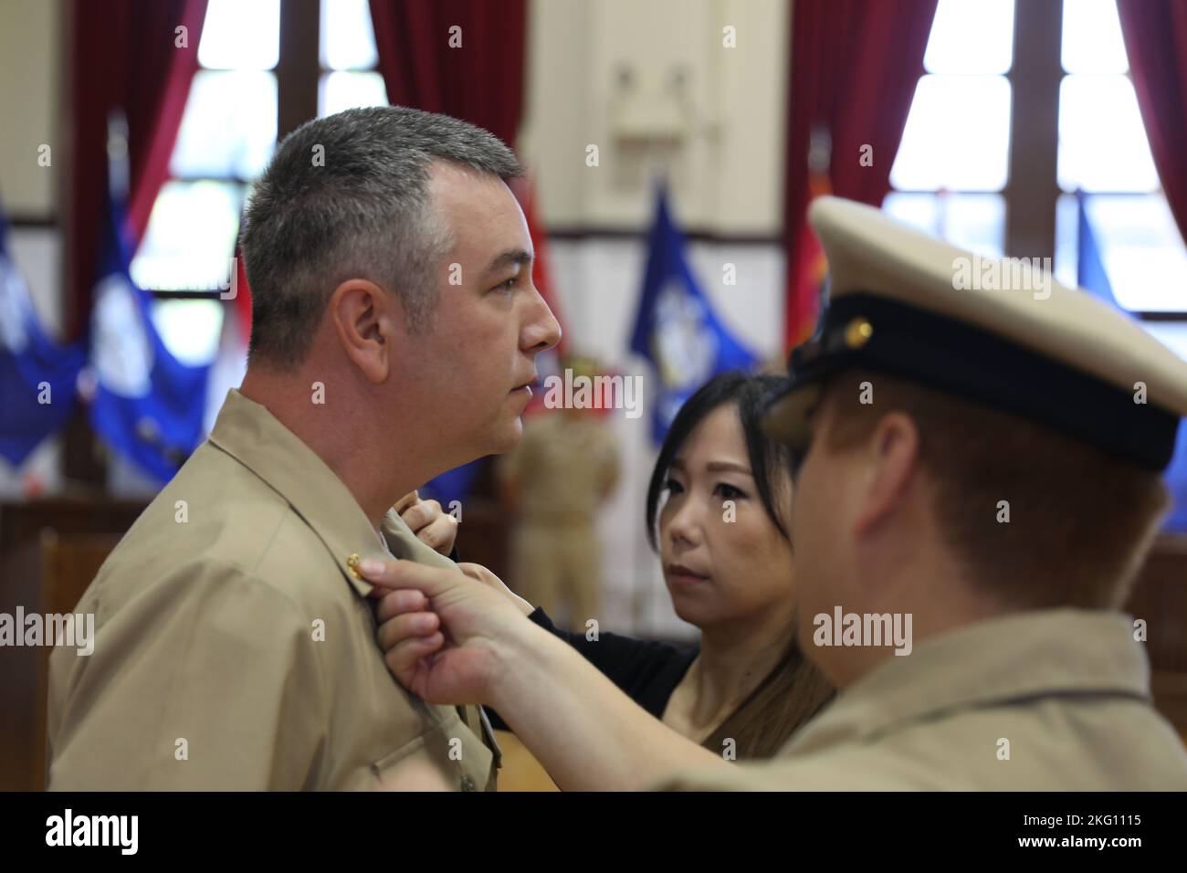 YOKOSUKA, Japan (Oct. 21, 2022) Chief Yeoman Jeremy Winteregg is pinned ...