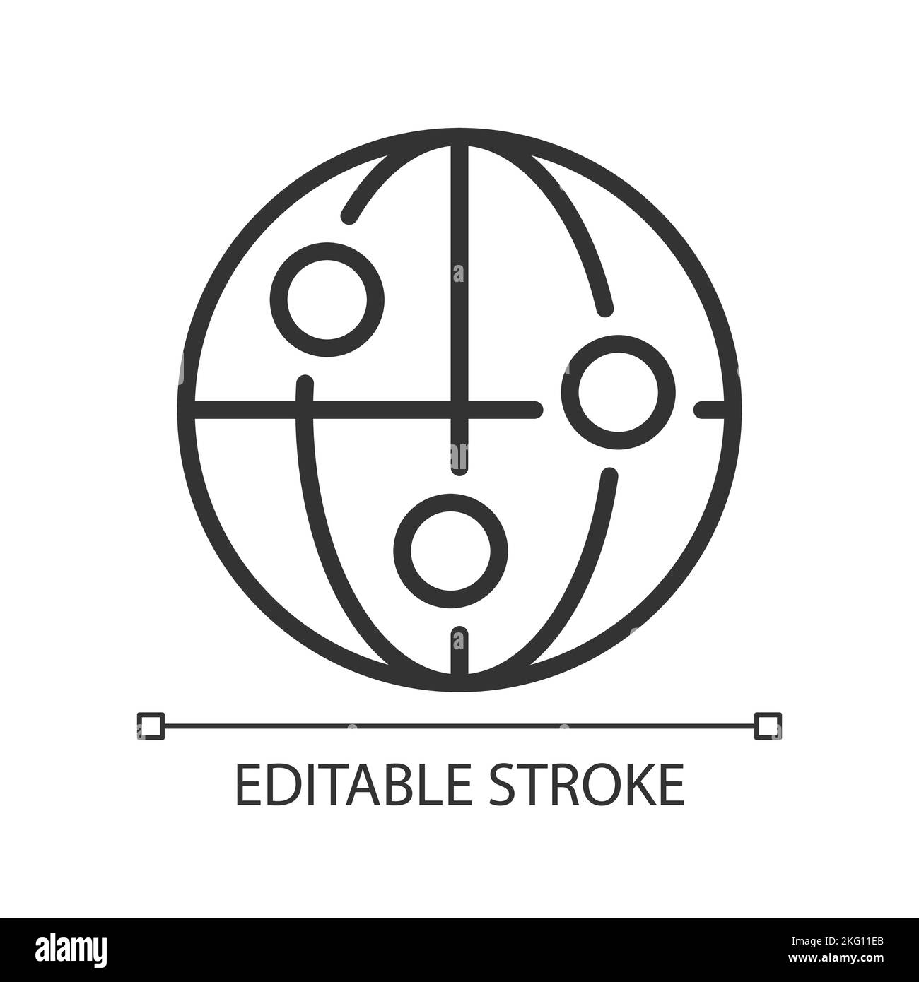 Global connection pixel perfect linear icon Stock Vector Image & Art ...