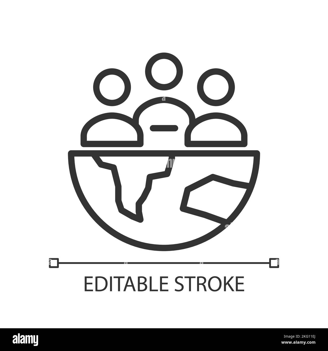 World population pixel perfect linear icon Stock Vector Image & Art - Alamy