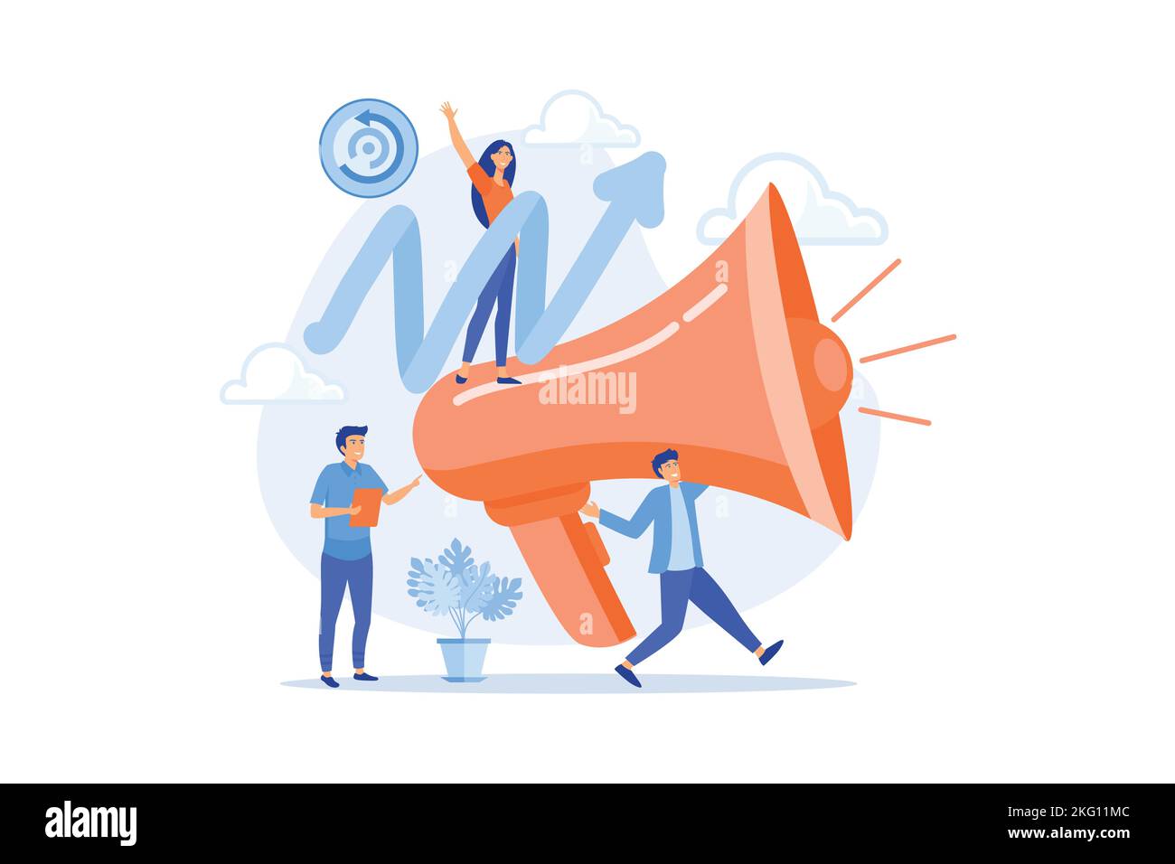 Marketing strategy planning flat vector illustration. Promotional ...