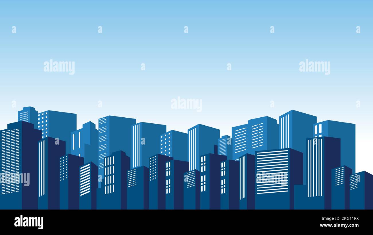 Background city with many buildings in the morning Stock Vector Image ...
